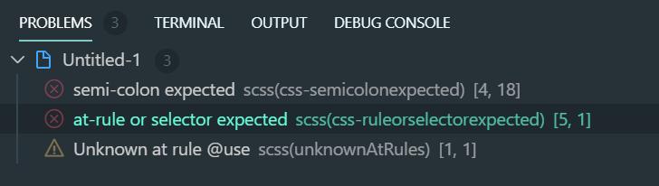 VSCode warning on @use in scss file_sass_开发云应用-开发云
