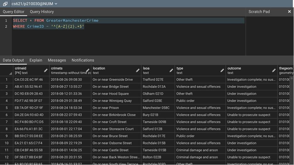 Postgresql 中的模式匹配和正则表达式 Postgredaxiang Postgresql
