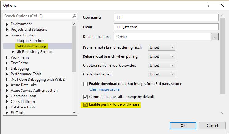 在 Visual Studio 2019 中如何强制推送?_git_开源小助理-开源