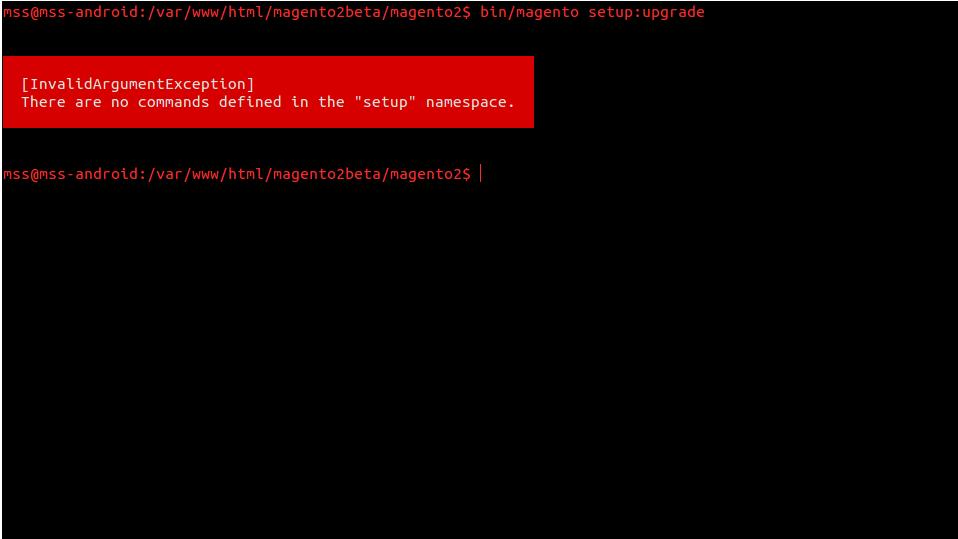 “setup”命名空间中没有定义命令magento 2neiro Cms 