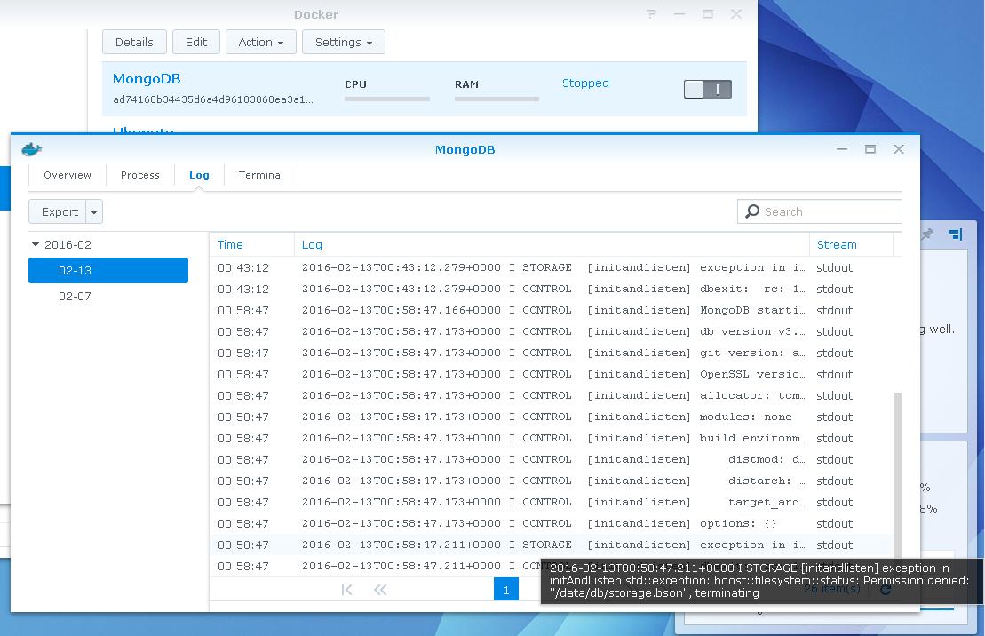 在 Synology Nas 上通过 Docker 启动 Mongo Mongodb 芒果数据 Mongodb