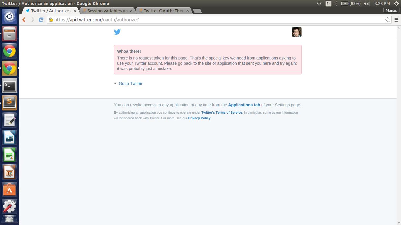 Twitter OAuth:此页面没有请求令牌_phpstorm_neiro-CMS
