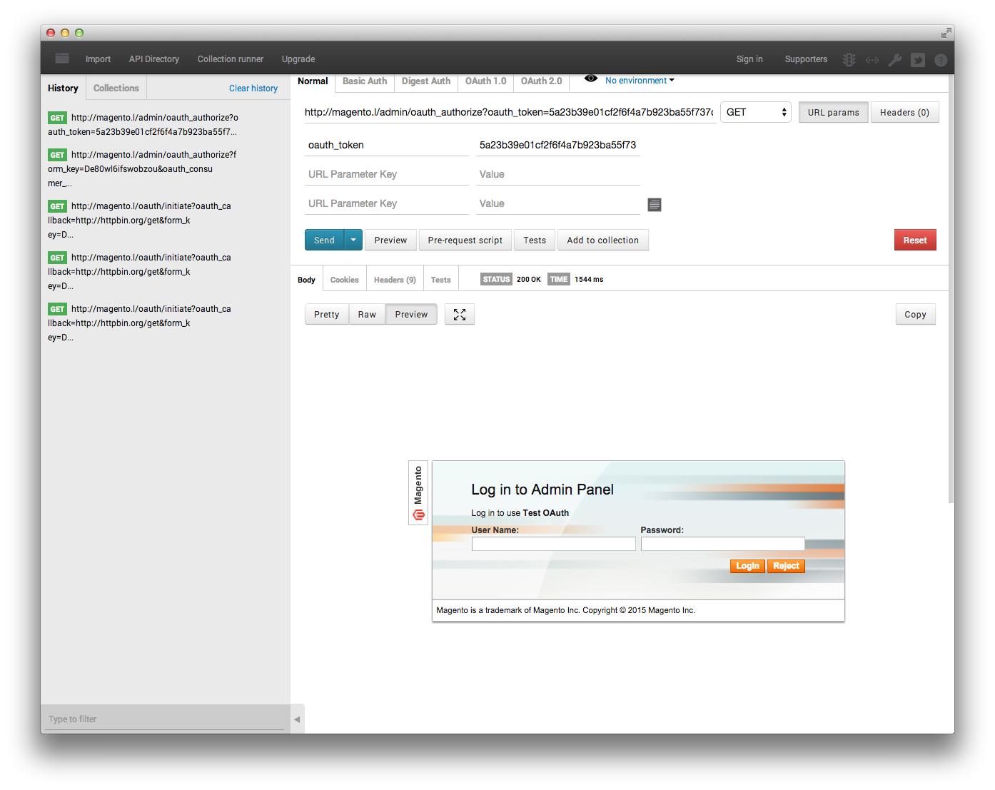 POSTMAN REST 客户端与 magento REST api 与 Oauth。如何获取Token和Token Secret?请告诉我每个过程的步骤_oneapi_neiro-CMS