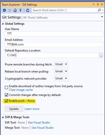 在 Visual Studio 2019 中如何强制推送?_git_开源小助理-开源