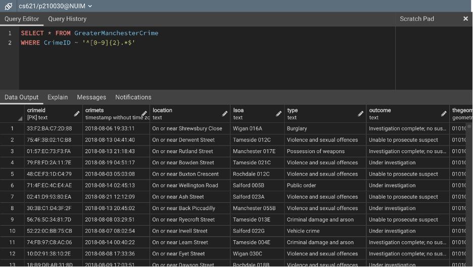 Postgresql 中的模式匹配和正则表达式postgredaxiang Postgresql