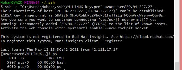 如何对 Azure Linux VM 进行 SSH_azure_weixin_0010034-Linux