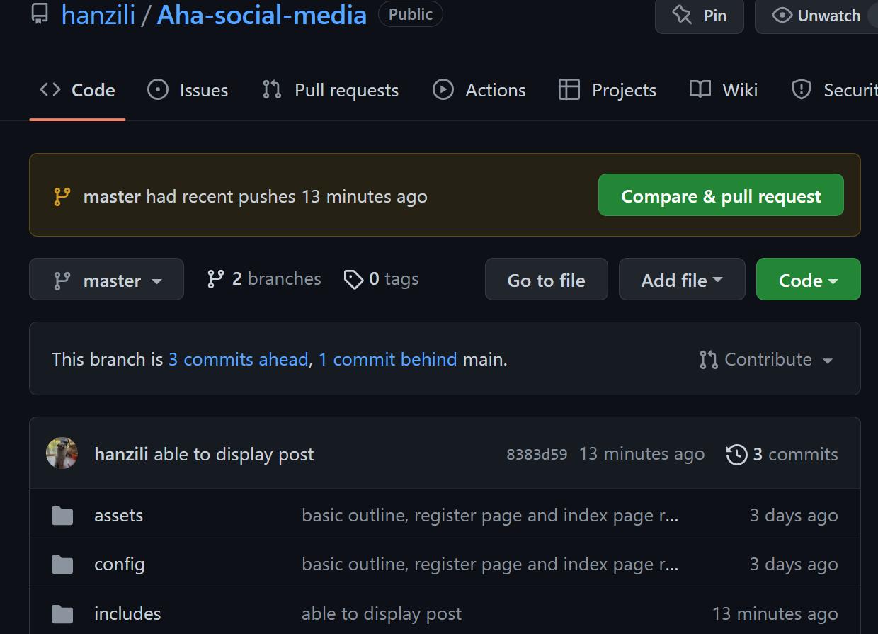 submit code on the main branch but create a master branch_git_开源小助理-开源