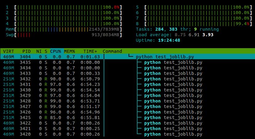为什么我导入numpy后多处理只使用单核?_python_Mangs-Python