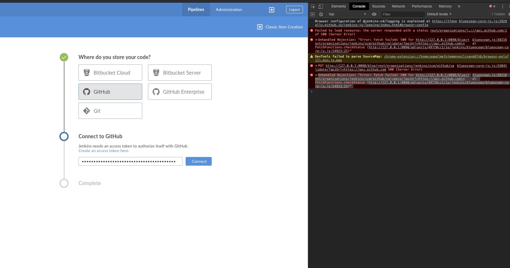 Jenkins Blue Ocean Plugin 连接 GitHub 失败_jenkins_CdCic-CI/CD