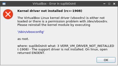 Linux:VirtualBox Linux 内核驱动程序 (vboxdrv) 未加载或 /dev/vboxdrv 存在权限问题_linux_weixin_0010034-Linux