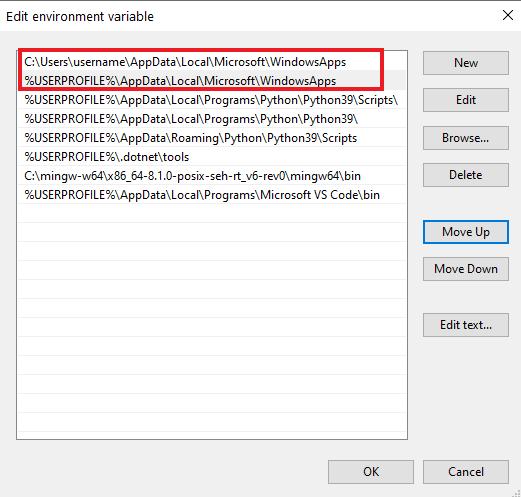 当我输入“python”时 Cmd 会打开 Windows 应用商店 Python Mangs Python