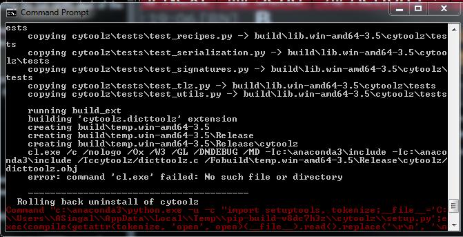 python pip on Windows - command 'cl.exe' failed_python_Mangs-Python